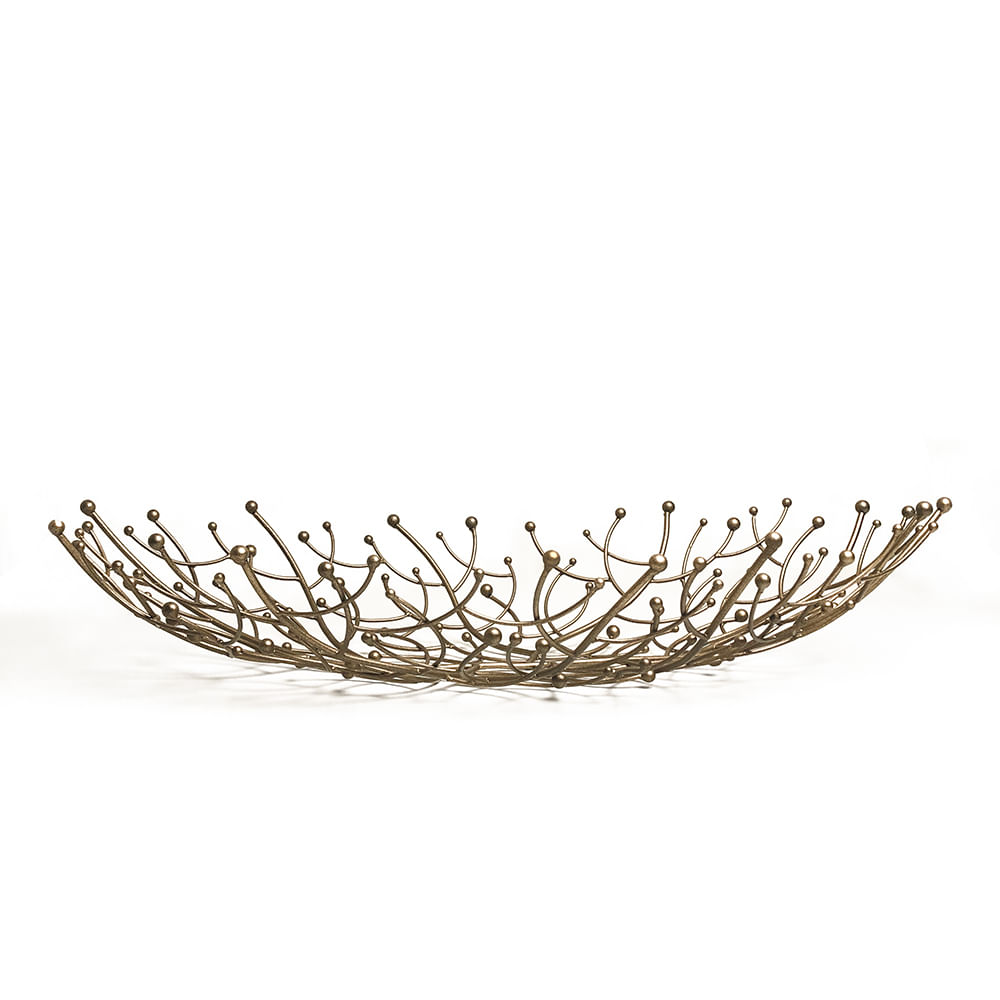 Fruteira Esfera Oval Dourada em Ferro - Camicado